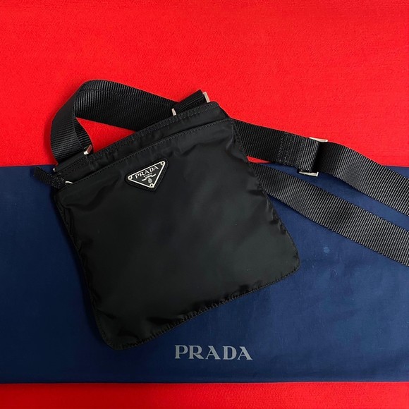 Prada | Bags | Prada Triangle Fittings Nylon Mini Bag Pochette Sacoche ...